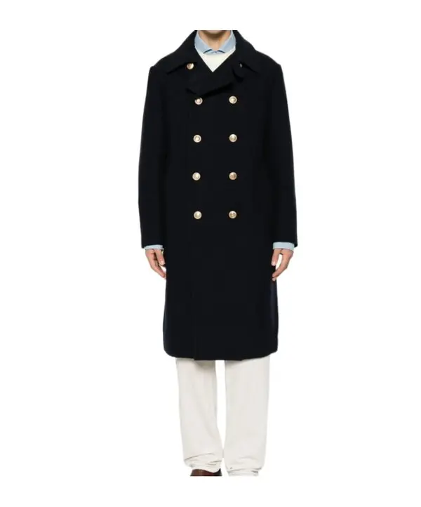 Brunello Cucinelli Double-breasted Coat With Crest Buttons - Black