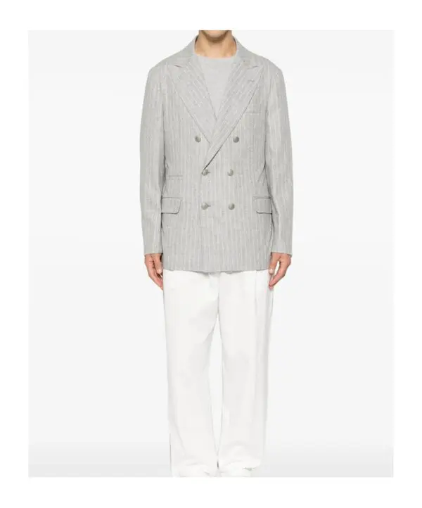 Brunello Cucinelli Pinstripe-pattern Double-breasted Blazer