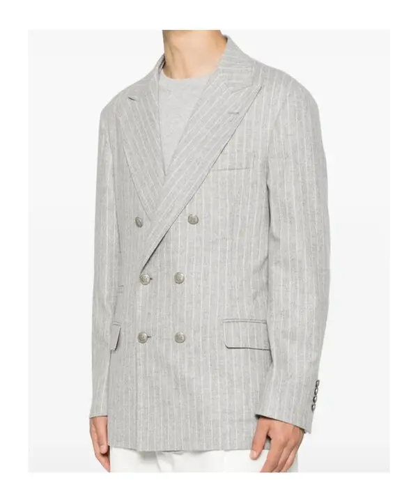 Brunello Cucinelli Pinstripe-pattern Double-breasted Blazer