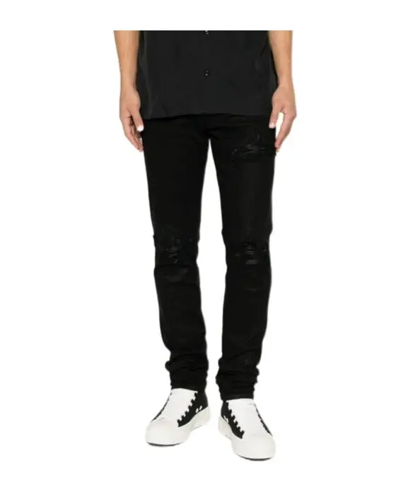 Amiri Distressed-effect Coated Jeans - Black