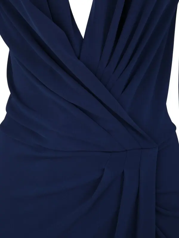 Alberta Ferretti Twisted-front Long-sleeved Midi Dress