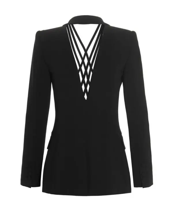 Alberta Ferretti Strappy-back Double-breasted Blazer