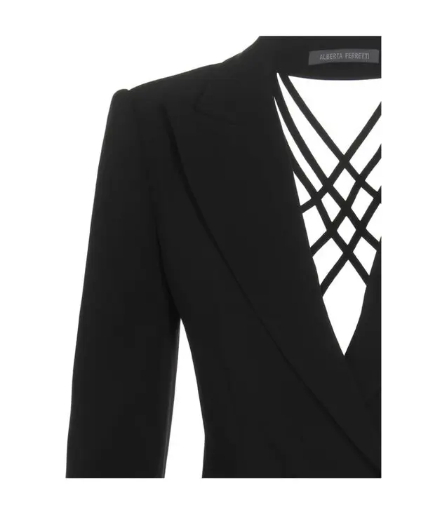 Alberta Ferretti Strappy-back Double-breasted Blazer