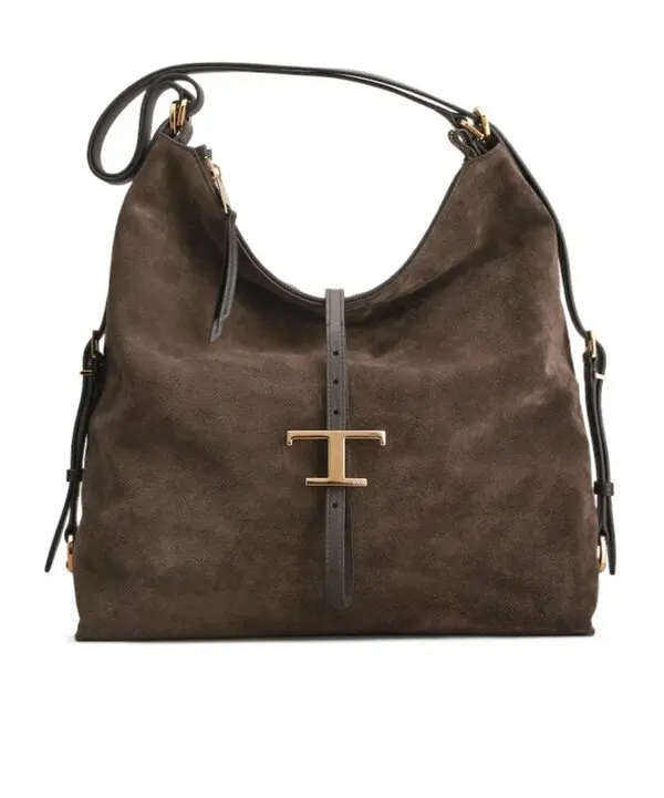 TOD'S T Timeless Medium Shoulder Bag - Brown