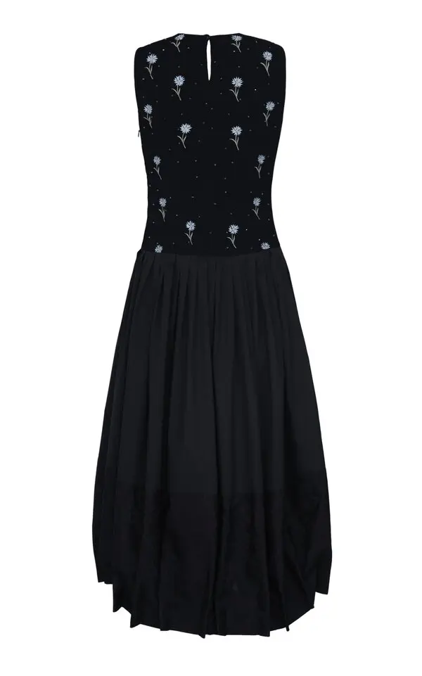 CHORUS Colette" Embroidered Floral Embellished High Neck Midi Dress