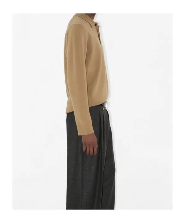 Burberry Long-sleeve Polo Shirt - Flax
