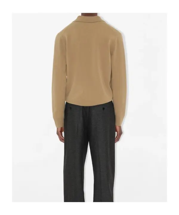 Burberry Long-sleeve Polo Shirt - Flax