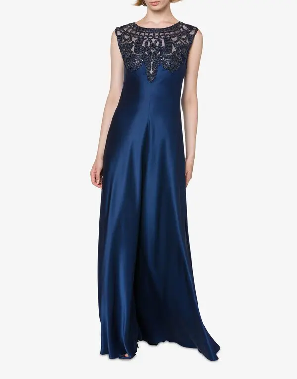 Alberta Ferretti Embellished Silk Maxi Dress