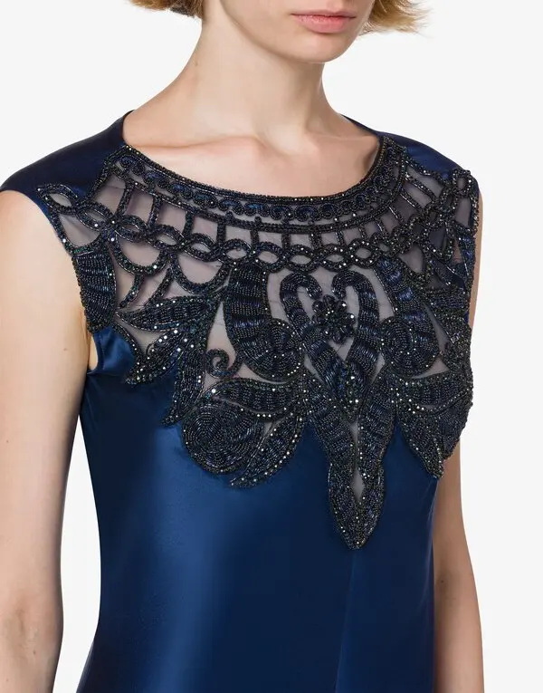Alberta Ferretti Embellished Silk Maxi Dress