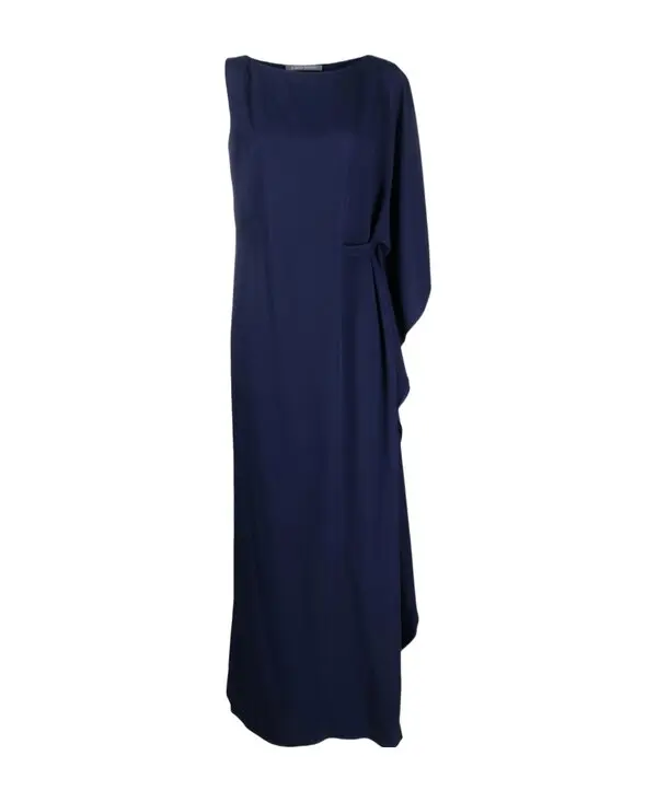 Alberta Ferretti One-shoulder Draped Maxi Dress - Black