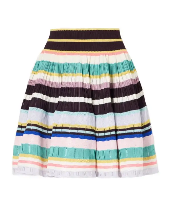 Alaïa Striped Mini Skirt - Multi-color