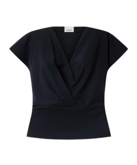 Isabel Marant Étoile Nadrine Draped V-neck Top - Black