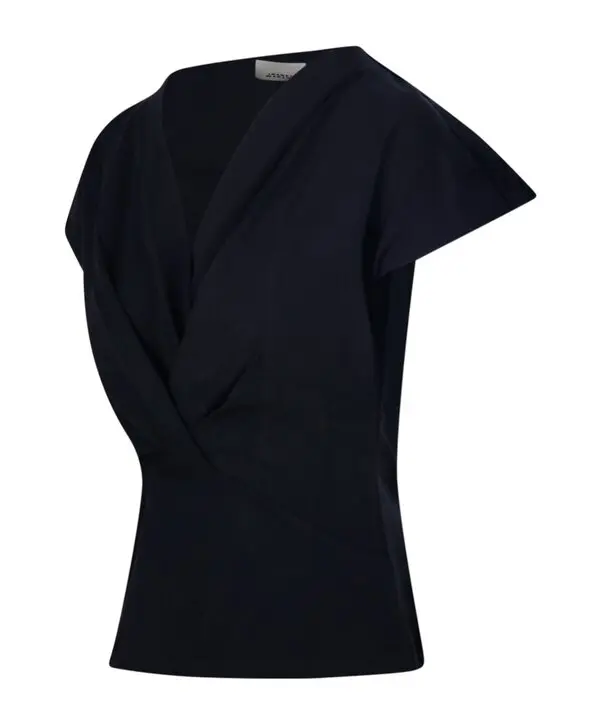 Isabel Marant Étoile Nadrine Draped V-neck Top - Black