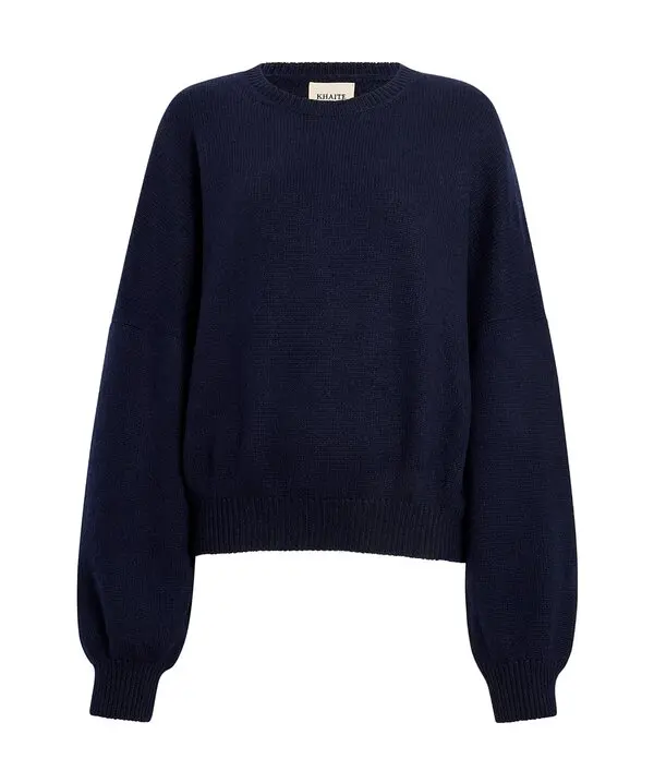 Khaite Crewneck Drop Shoulder Jumper - Midnight