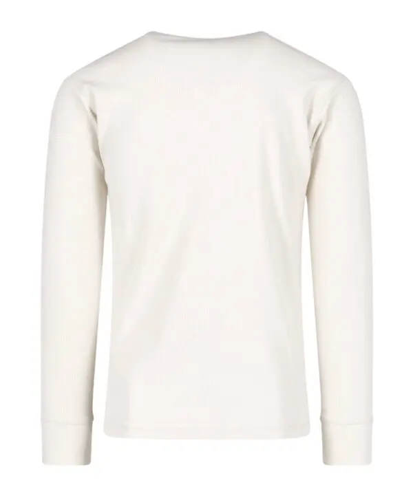 LEMAIRE Ribbed Henley Long Sleeved Top - Enoki