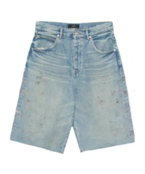 PURPLE BRAND Denim Shorts With Belt Loops - Gray