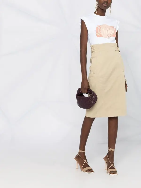 Alberta Ferretti Buckled Strap Pencil Skirt