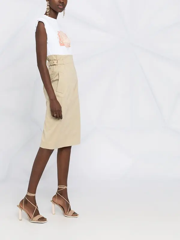 Alberta Ferretti Buckled Strap Pencil Skirt