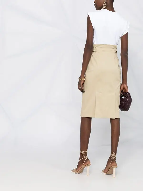 Alberta Ferretti Buckled Strap Pencil Skirt