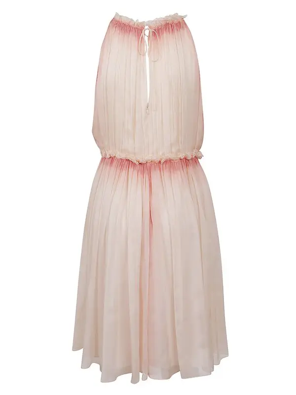 Alberta Ferretti Ruffled-halterneck Silk Dress