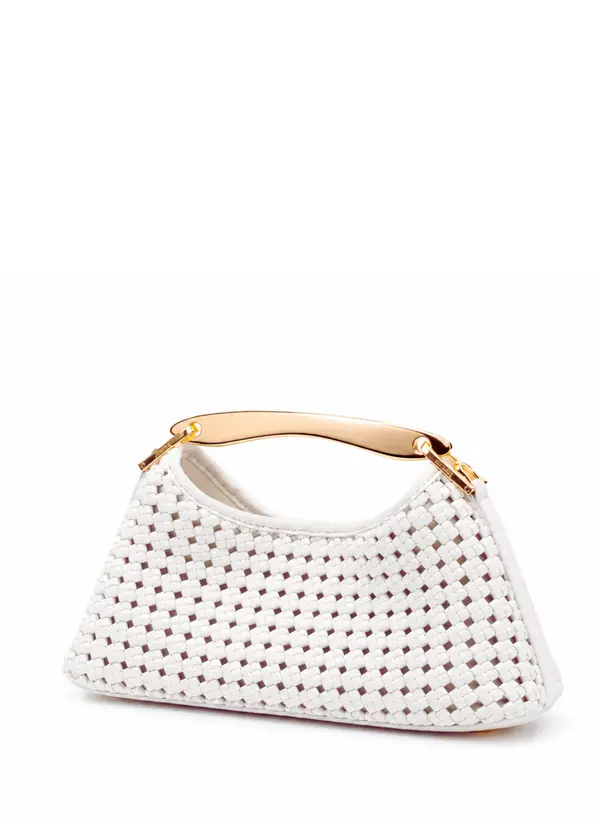 ELLEME Mini Boomerang Woven Leather Bag - White
