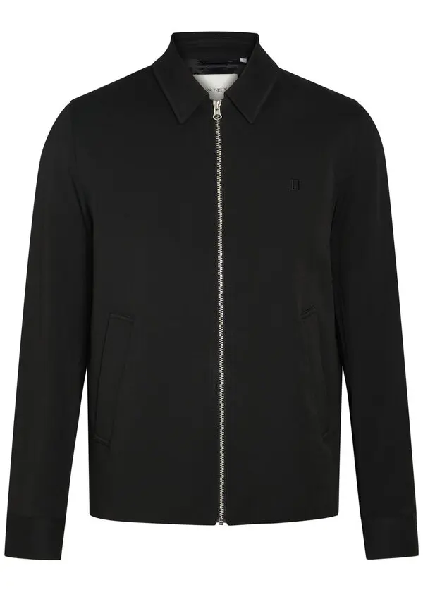 LES DEUX Como Coach Logo-embroidered Woven Jacket - Black