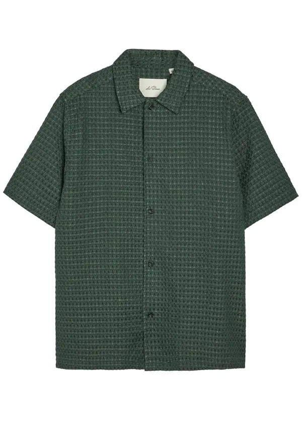 LES DEUX Checked Seersucker Shirt