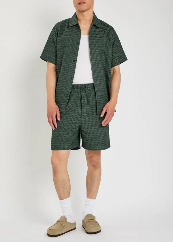 LES DEUX Checked Seersucker Shirt