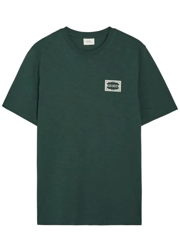 LES DEUX Italian Logo-print Cotton T-shirt - Green