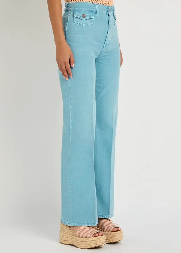 Chloé Embroidered Straight-leg Jeans