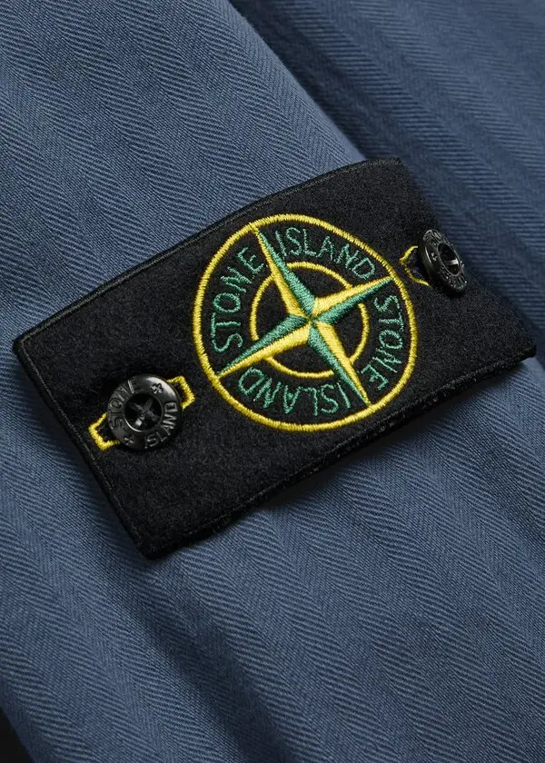 Stone Island Logo-appliquéd Herringbone Cotton Jacket