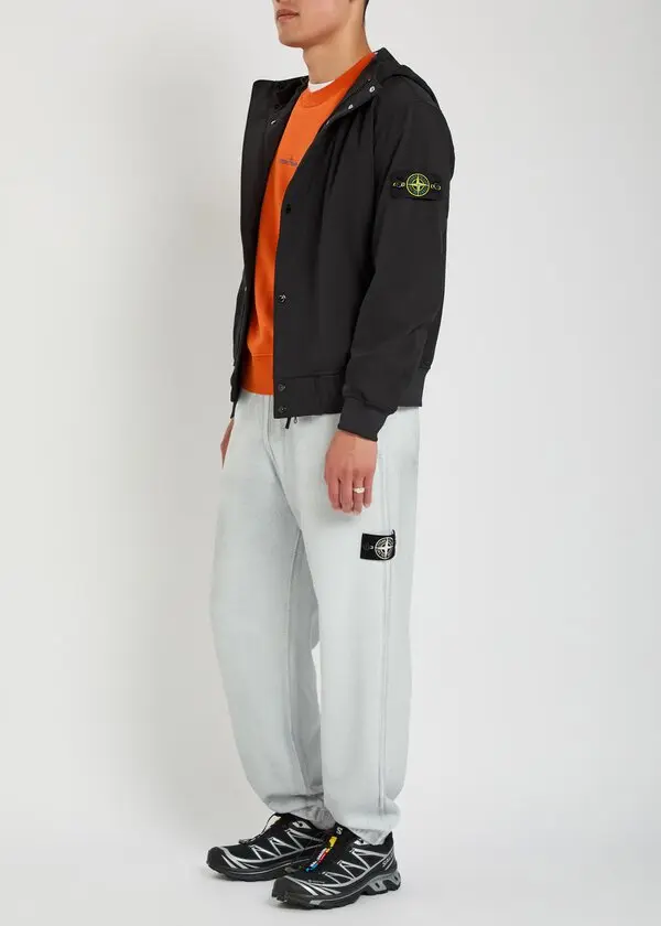 Stone Island Logo-appliquéd Water-resistant Hooded Soft Shell Jacket