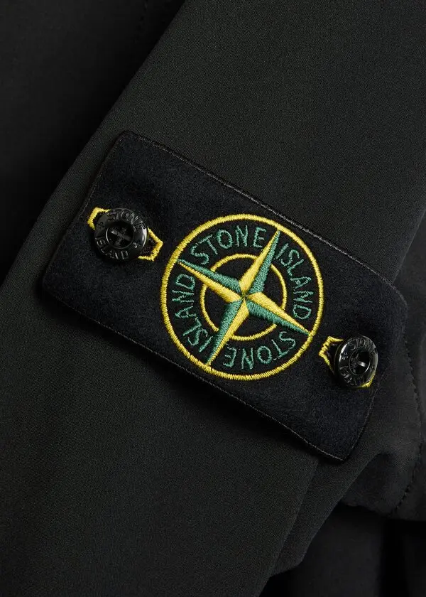 Stone Island Logo-appliquéd Water-resistant Hooded Soft Shell Jacket