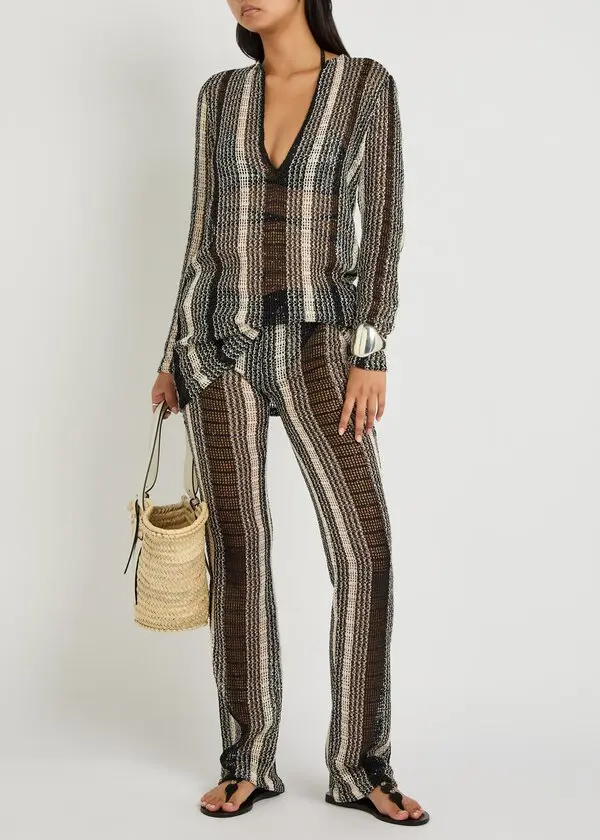 Missoni Striped Slim-leg Open-knit Beach Trousers