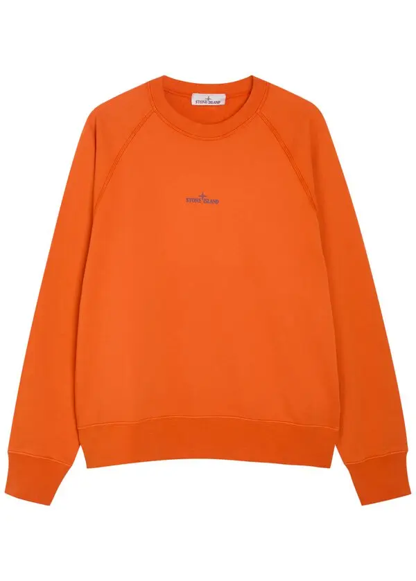 Stone Island Printed Cotton Sweatshirt - Orange