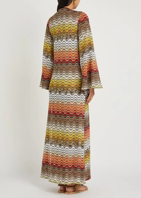 metallic knit cover up dress Missoni Zigzag Metallic-Knit Maxi Cover-Up - Black Missoni