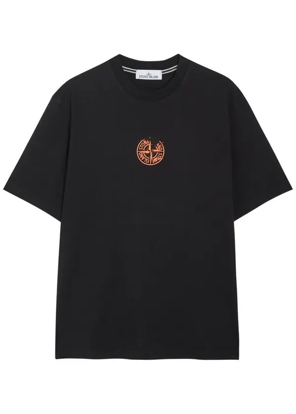 Stone Island Logo-print Cotton T-shirt - Black