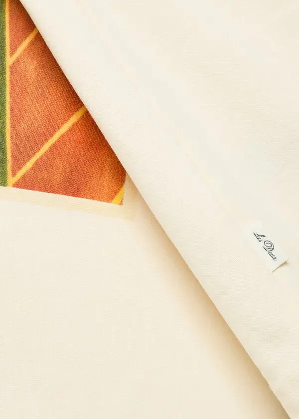 LES DEUX Court Printed Cotton T-shirt