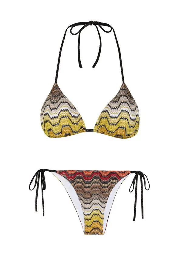 Missoni Patterned Metallic-knit Bikini - Black