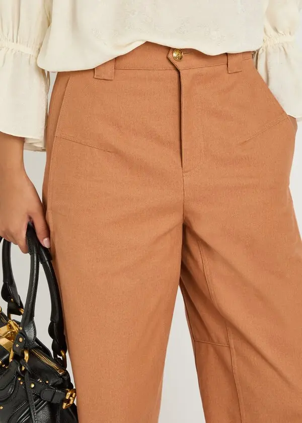 Chloé Barrel-leg Canvas Trousers