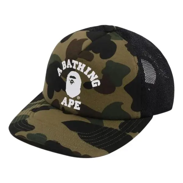A BATHING APE 1st Camo College Mesh Cap - Green