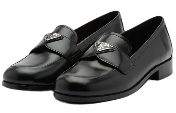 Prada Bushed Leather Loafers