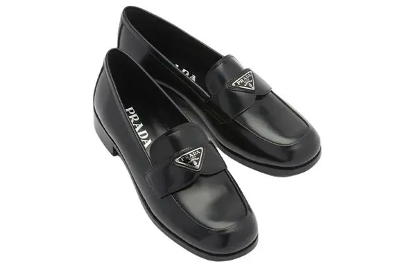 Prada Bushed Leather Loafers
