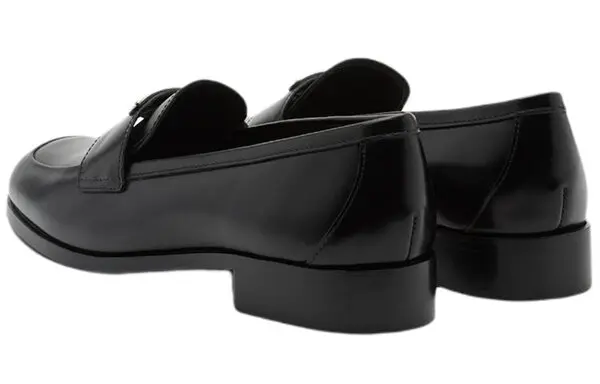 Prada Bushed Leather Loafers