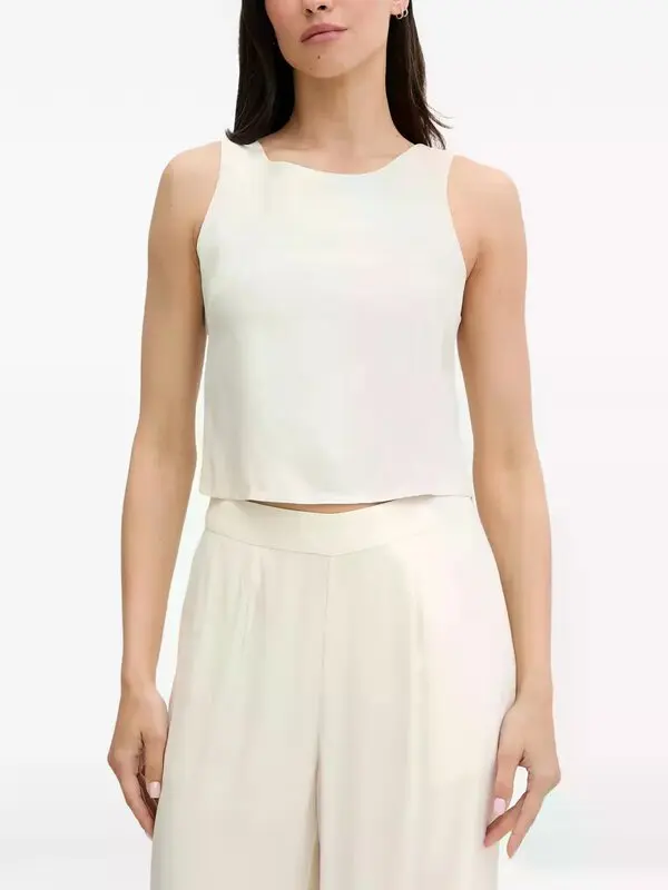 Guess Cropped Open-back Top With Bow Detail