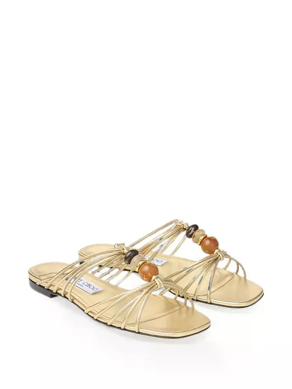 JIMMY CHOO Lova Bead-embellished Strappy Sandals