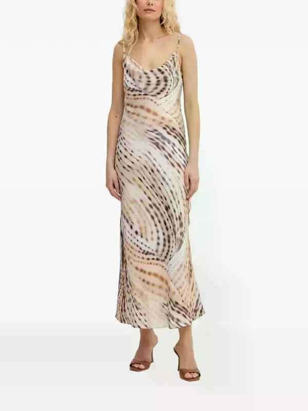 Guess Abstract Print Cowl Neck Midi Dress