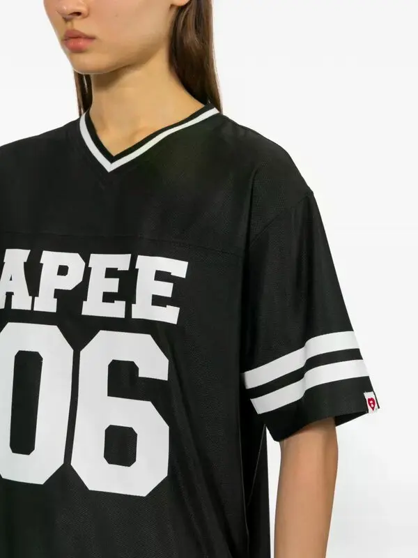 AAPE BY *A BATHING APE Apee™ A Bathing Ape® Logo Print Mesh V-neck T-shirt