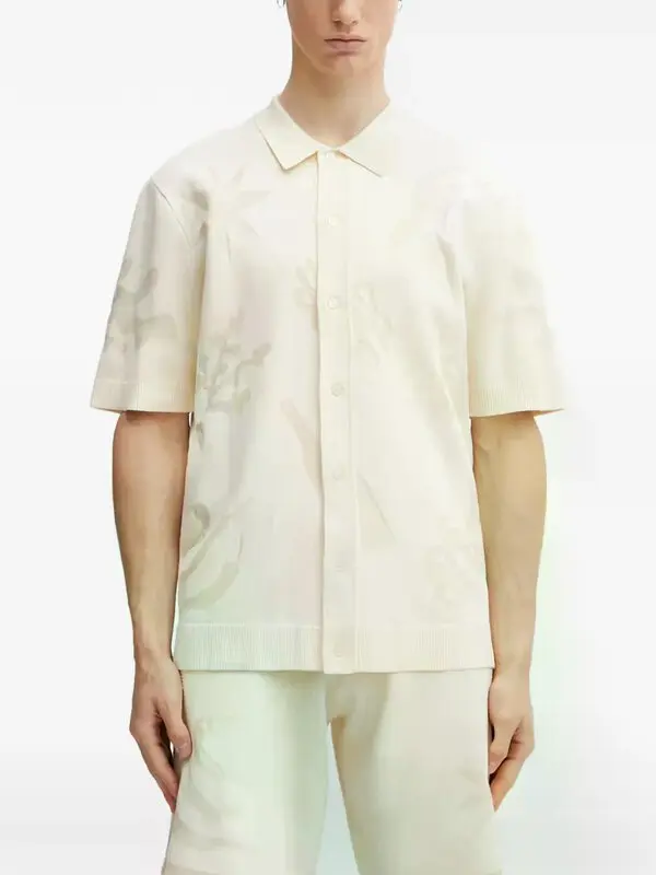 Filling Pieces Intarsia-knit Short-sleeve Shirt