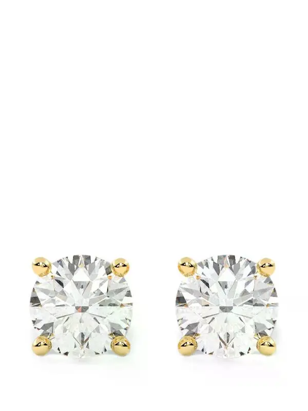 DIAMOND ESSENTIALS 14k Yellow Solitaire Diamond Stud Earrings - Gold